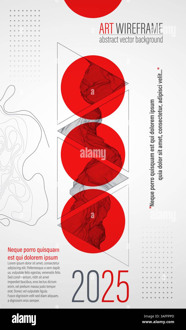 Wireframe design for posters. Page layout. ART background. Scientific ...