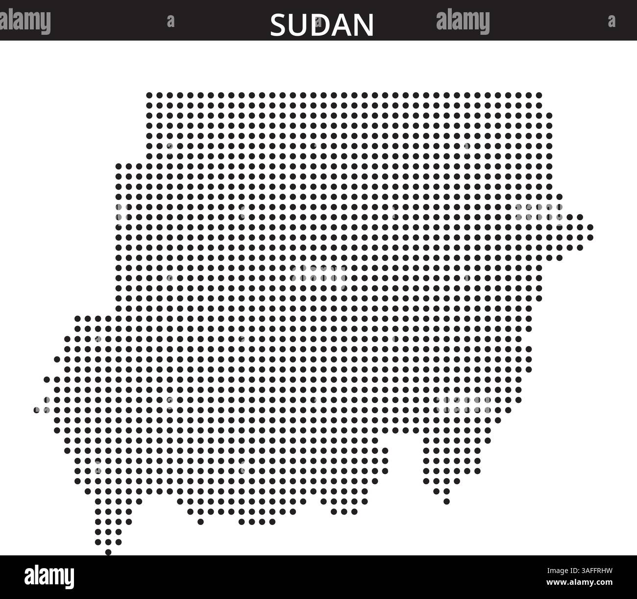 This artwork of Sudan uses dotted patterns to showcase its unique shape ...