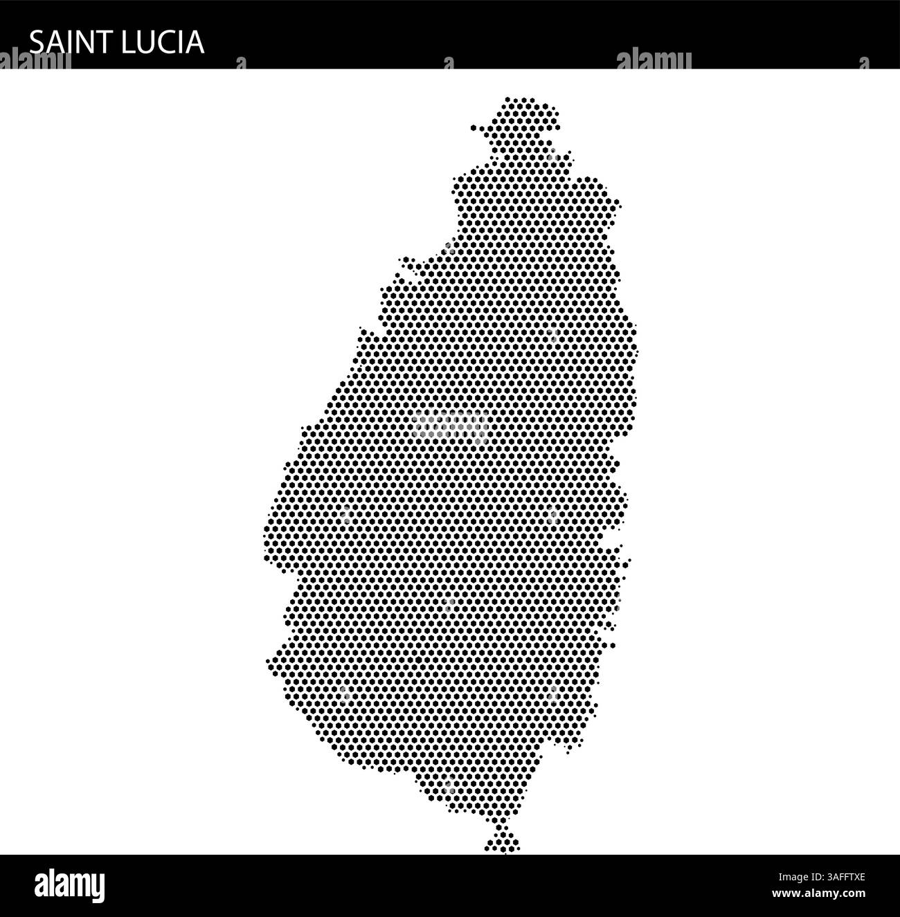 Detailed outline of Saint Lucia highlighting its unique shape and ...