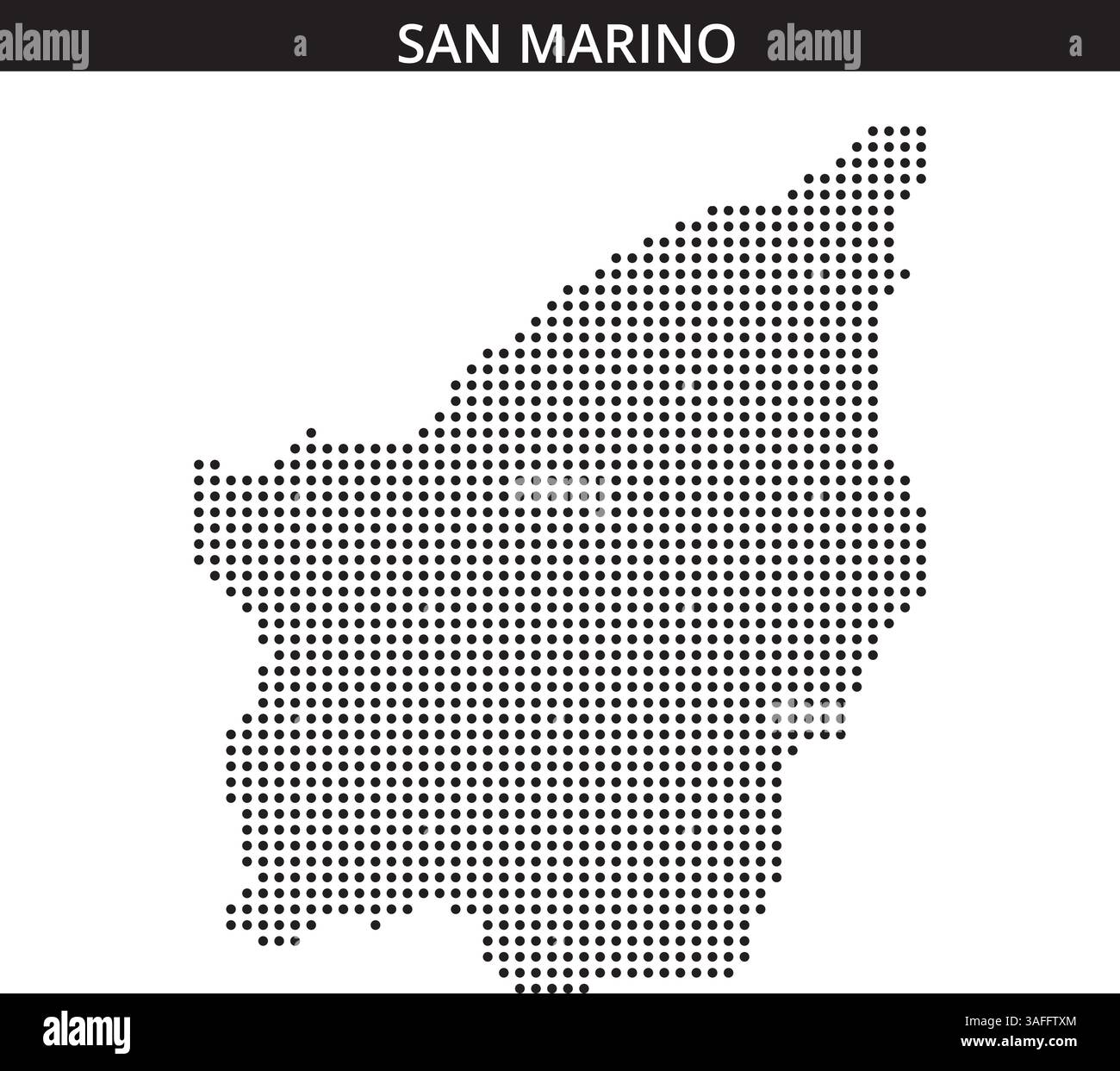 A unique pixelated design showcases the outline of San Marino ...