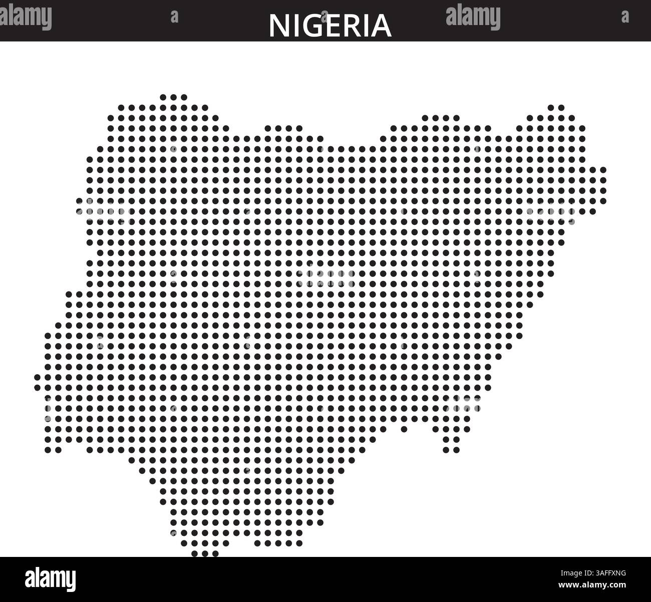 A creative representation of Nigeria using a detailed dot pattern ...