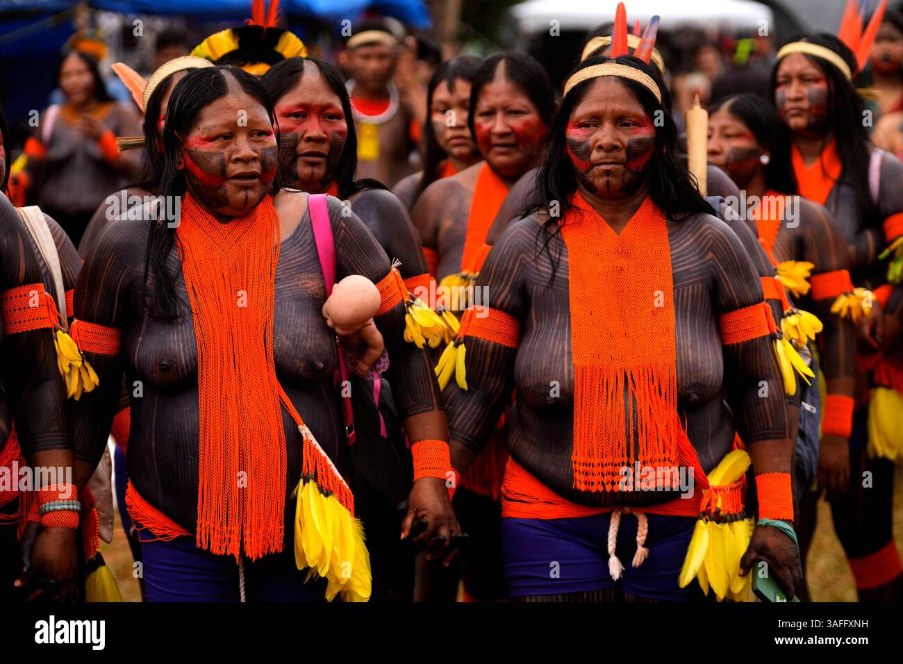 EDS NOTE: NUDITY - Kayapo Indigenous women attend the week-long Free ...