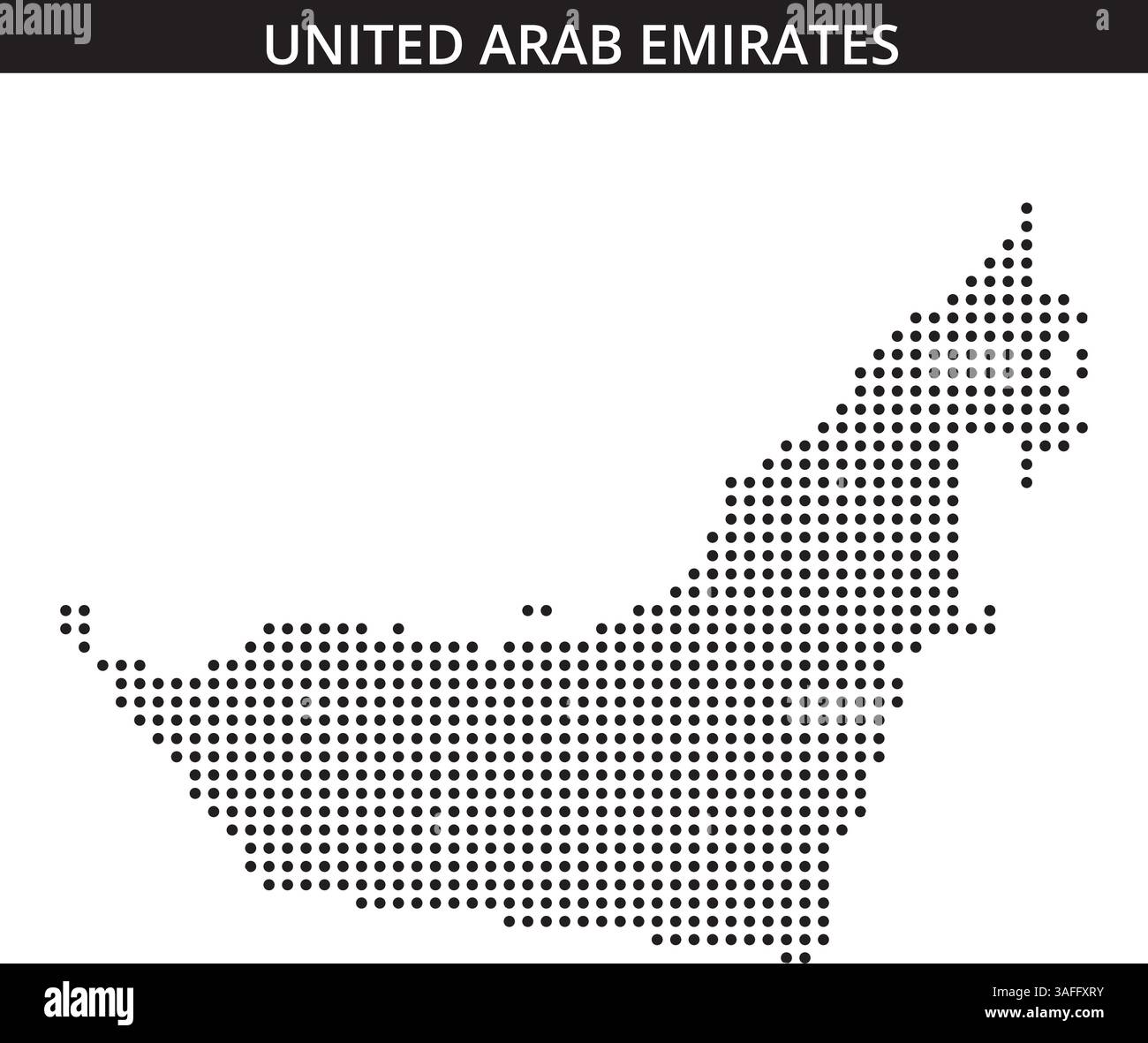 A creative representation of the map of United Arab Emirates using a ...