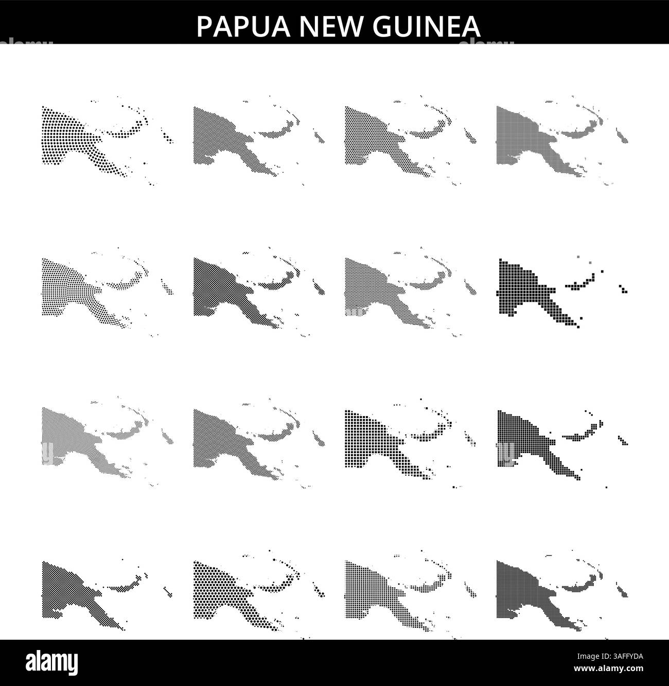 Dotted representation of Papua New Guinea showcasing its unique ...