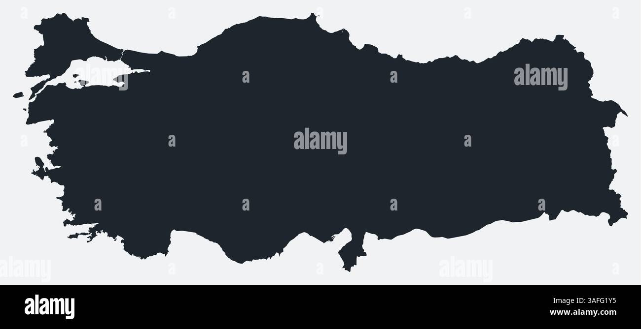 Turkey map. Just a simple border map. Shape of the country. Flat blank Turkey outline. Vector ...