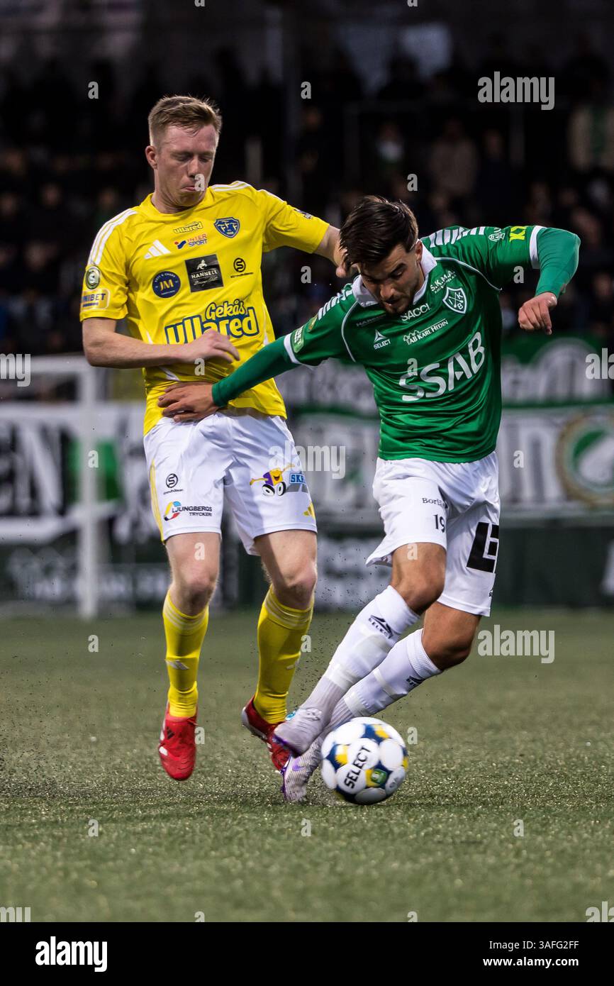 250407 Falkenbergs Lucas Sibelius och Brages Haris Brkic under ...