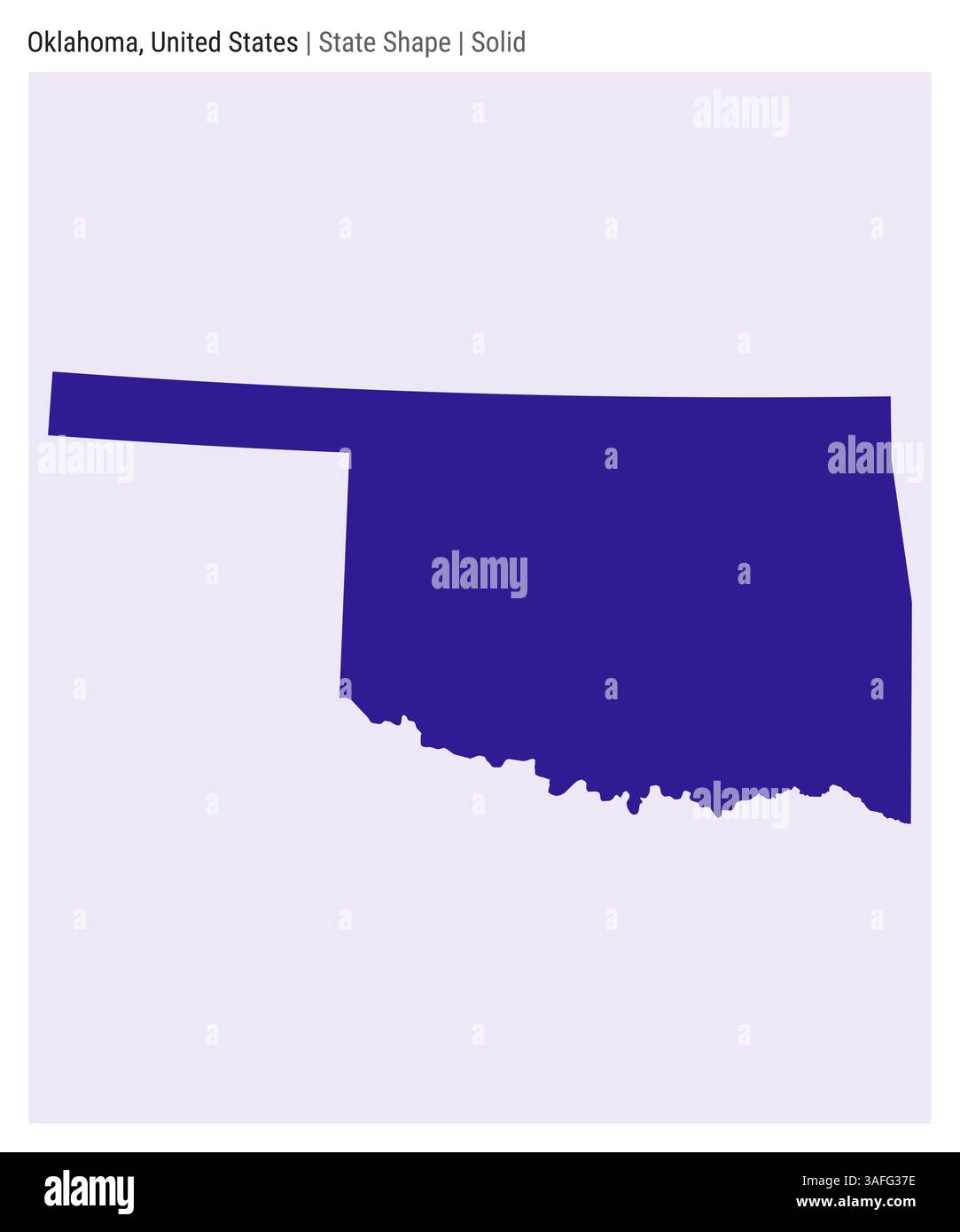 Oklahoma, United States. Simple vector map. State shape. Solid style ...