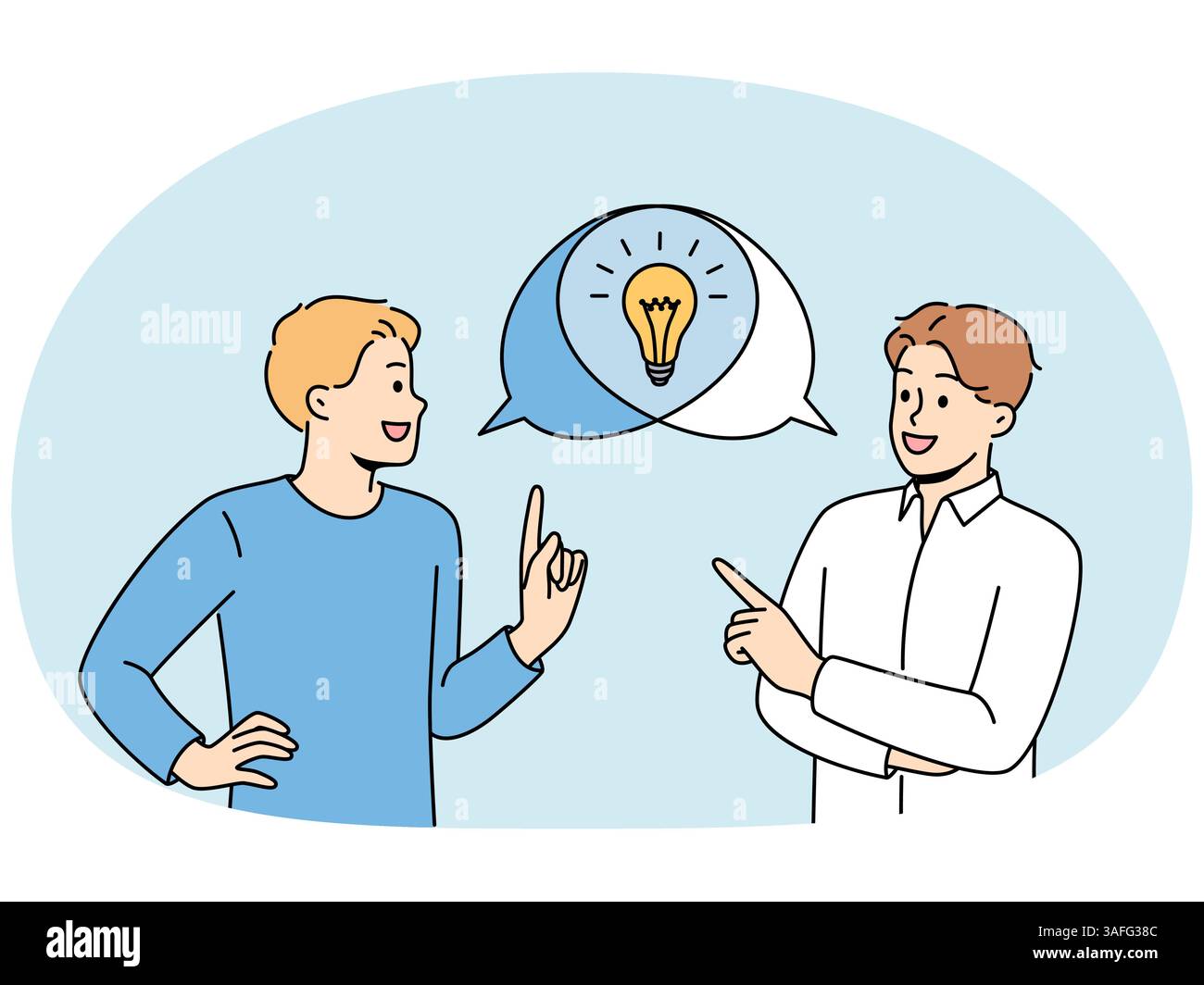 Man is doing joint brainstorming session, discussing ideas for making ...