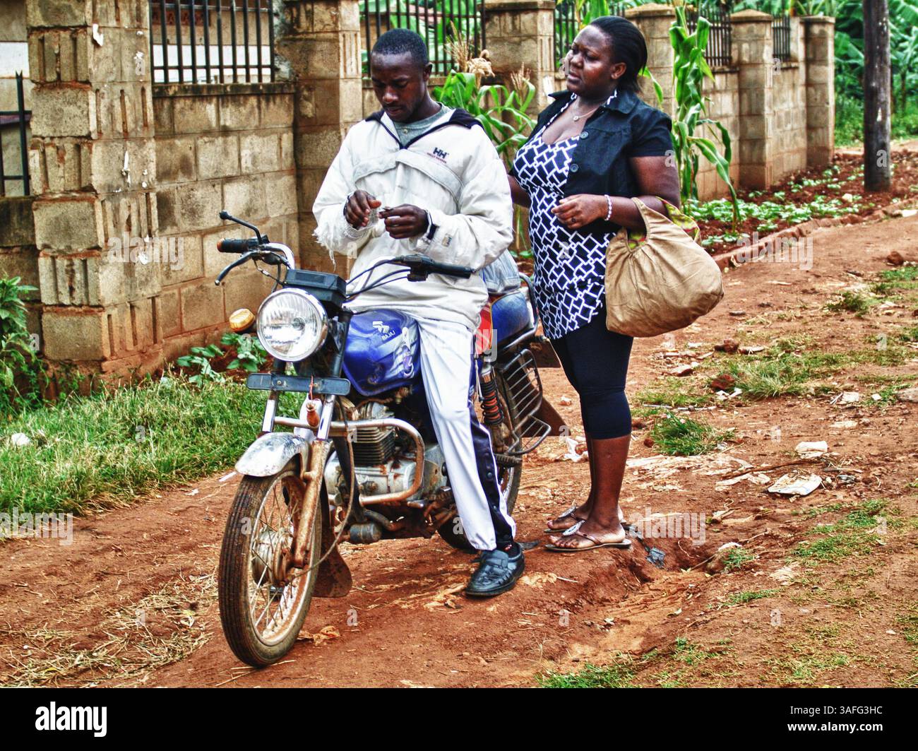 A view of the city during travel to Kampala Uganda Africa A boda boda ...