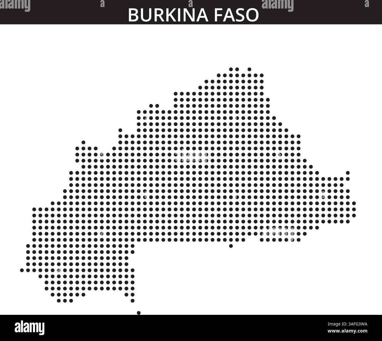 Map of Burkina Faso showcases its outlines and borders, emphasizing ...
