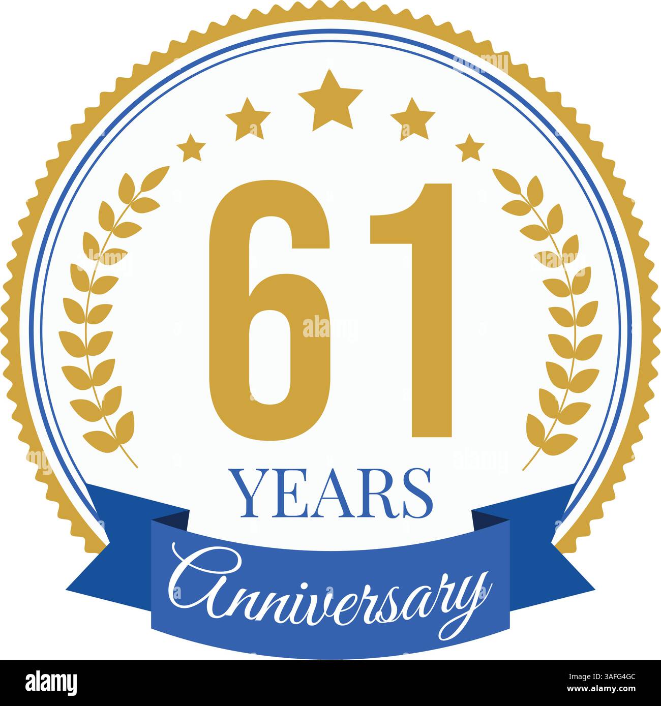 Logo 61 Years Anniversary Celebration Design Template Stock Vector ...