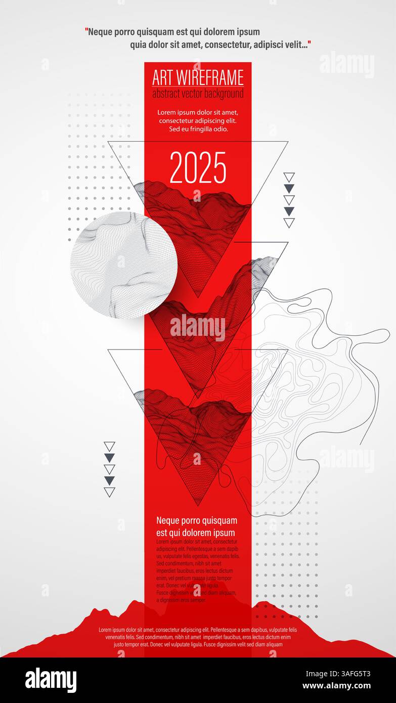 Wireframe design for posters. Page layout. ART background. Scientific ...