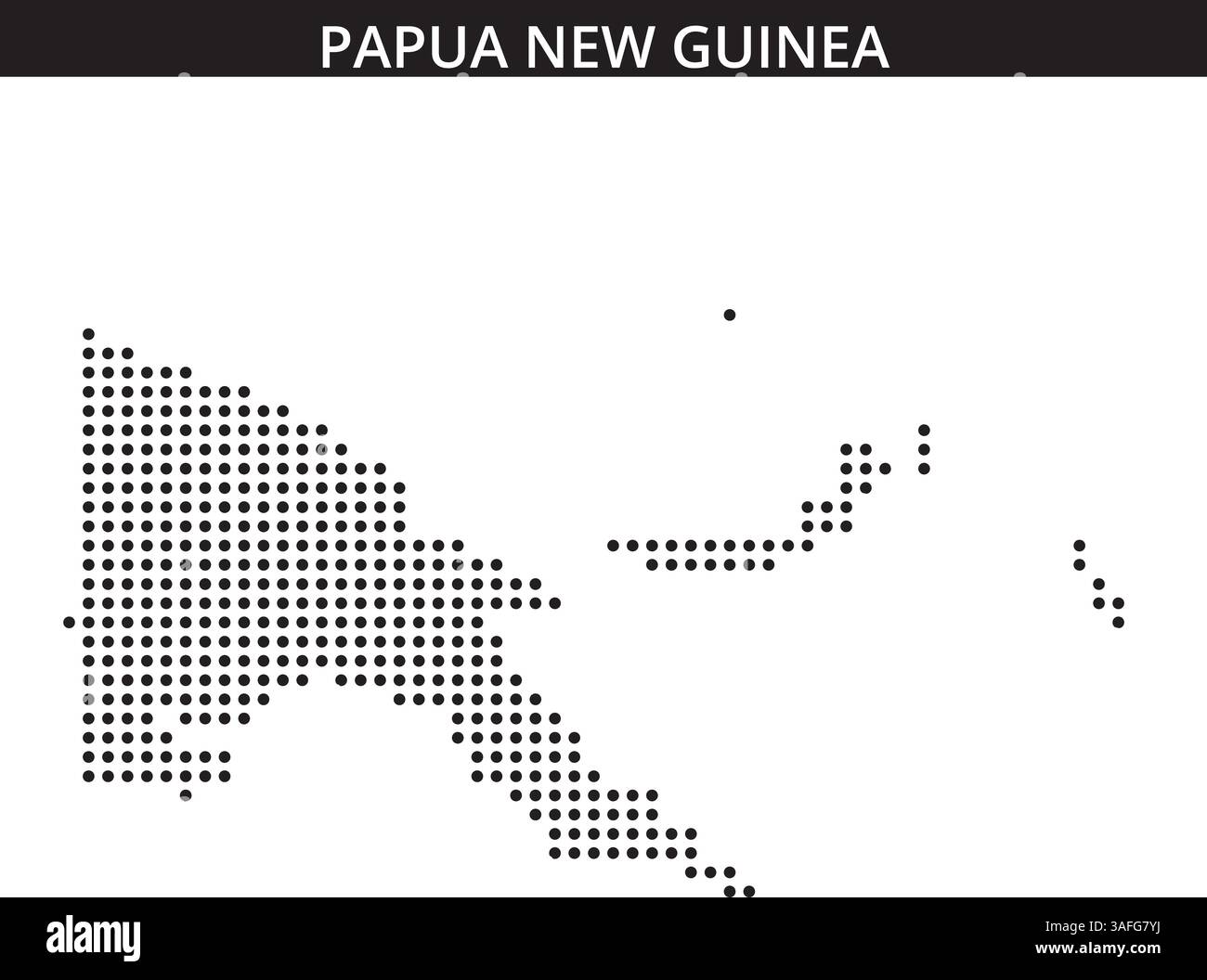 Dotted representation of Papua New Guinea showcasing its unique ...