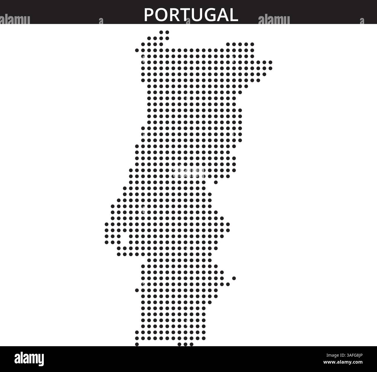 A unique representation of Portugal created with a dotted pattern ...