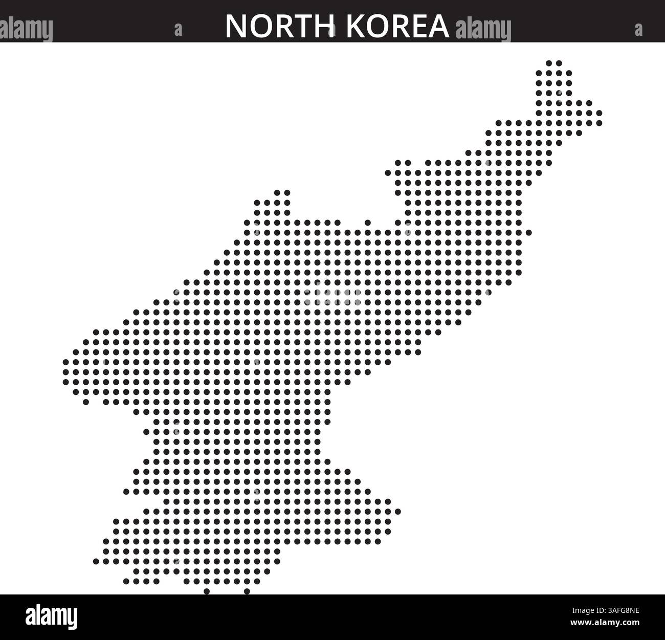 This visual displays a dot map of North Korea, highlighting its ...