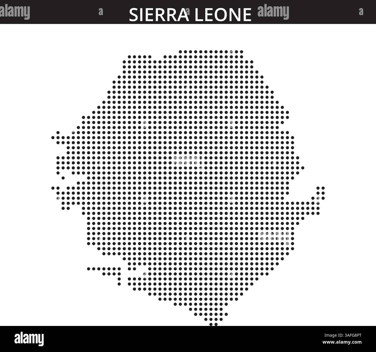 This detailed map of Sierra Leone showcases its shape and geographical ...