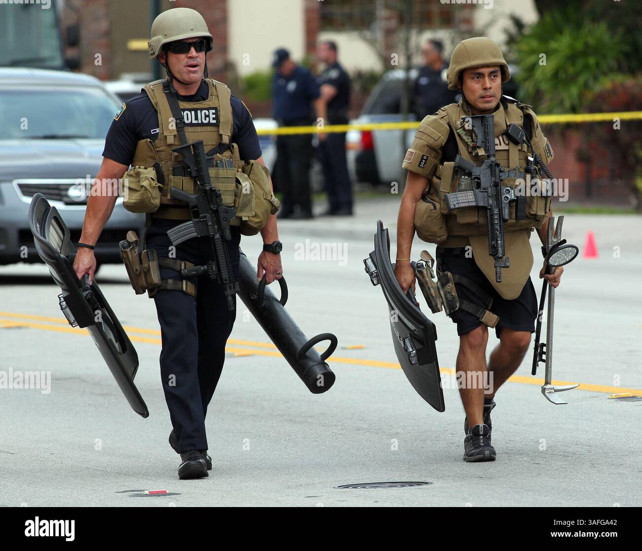 April 27, 2012 - Coral Gables, FL, USA - A perimeter is established by ...