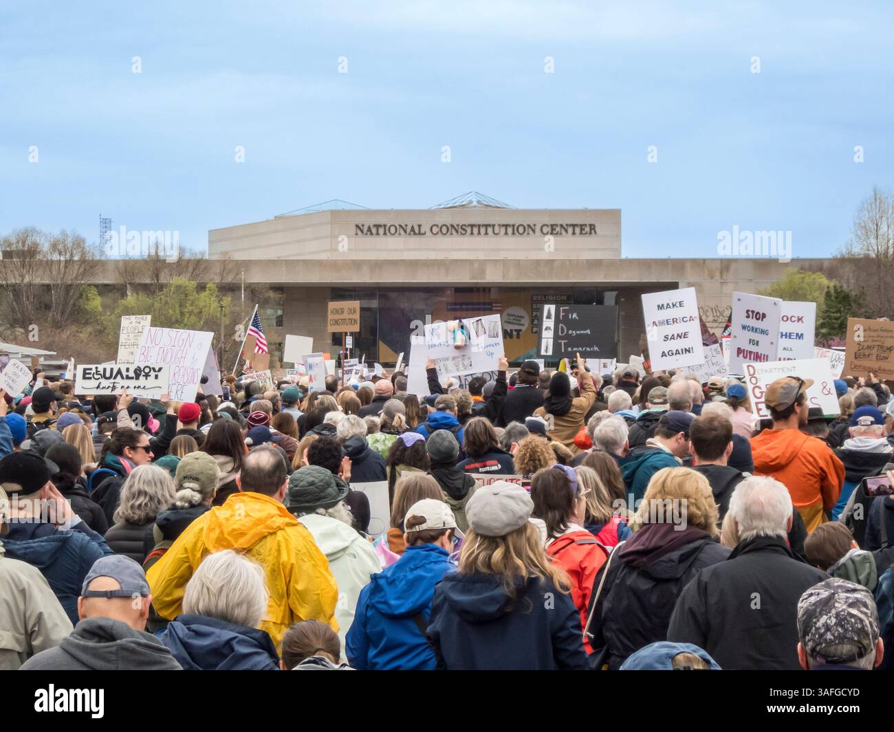 Anti-Trump demonstration protest march and rally, Philadelphia ...