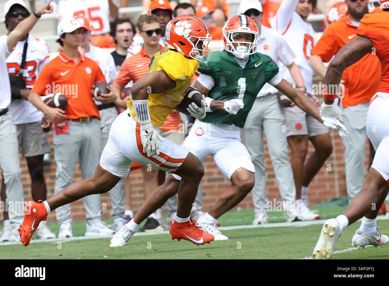 CLEMSON, SC - APRIL 05: Clemson Tigers safety Khalil Barnes (7) during ...