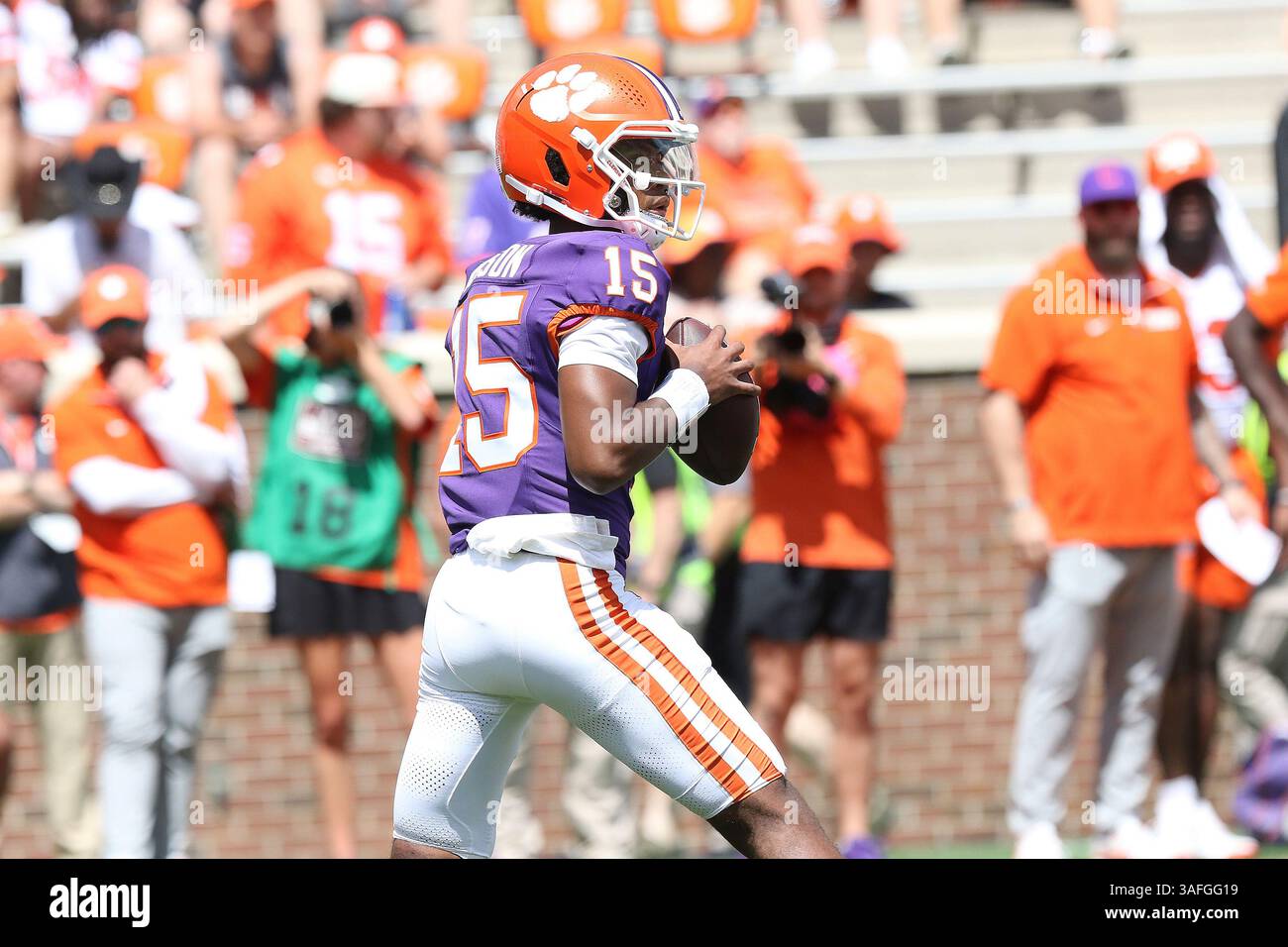 CLEMSON, SC - APRIL 05: Clemson Tigers quarterback Chris Denson (15 ...
