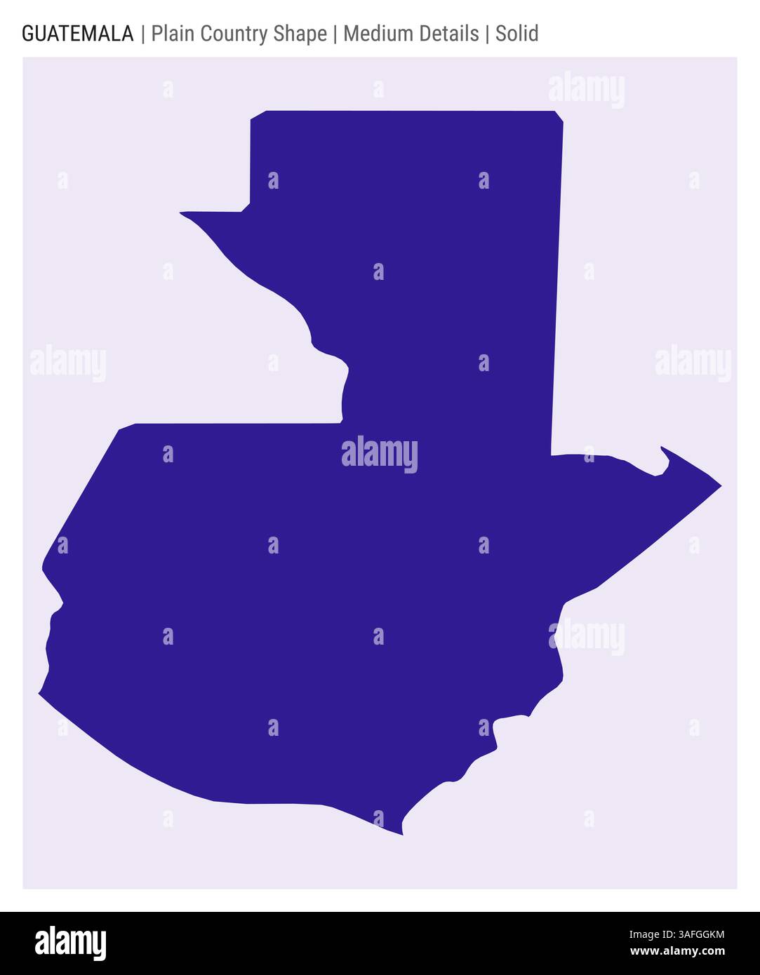 Guatemala plain country map. Medium details. Solid style. Shape of ...