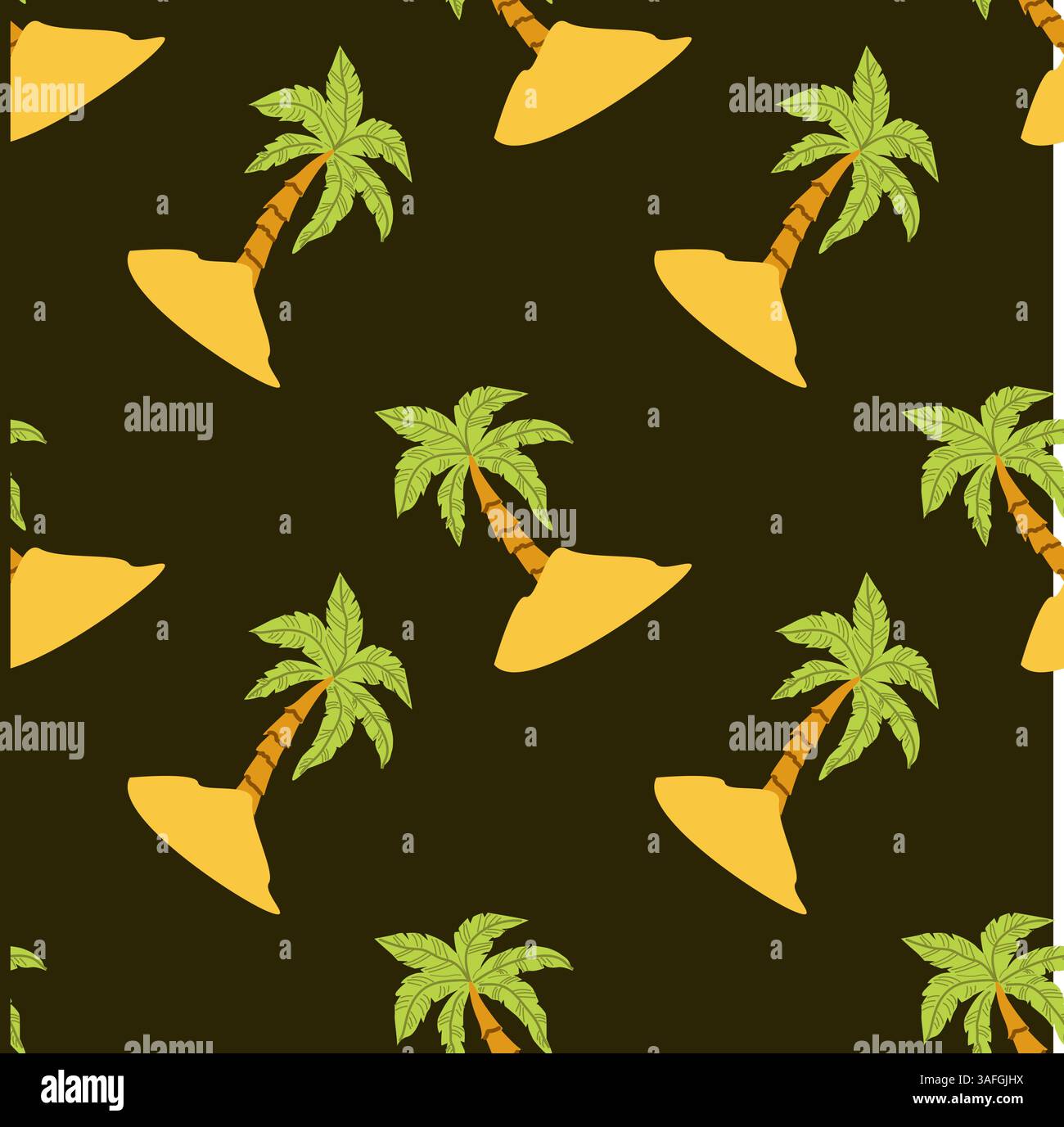 Tropical palm tree pattern on dark background Stock Vector Image & Art ...