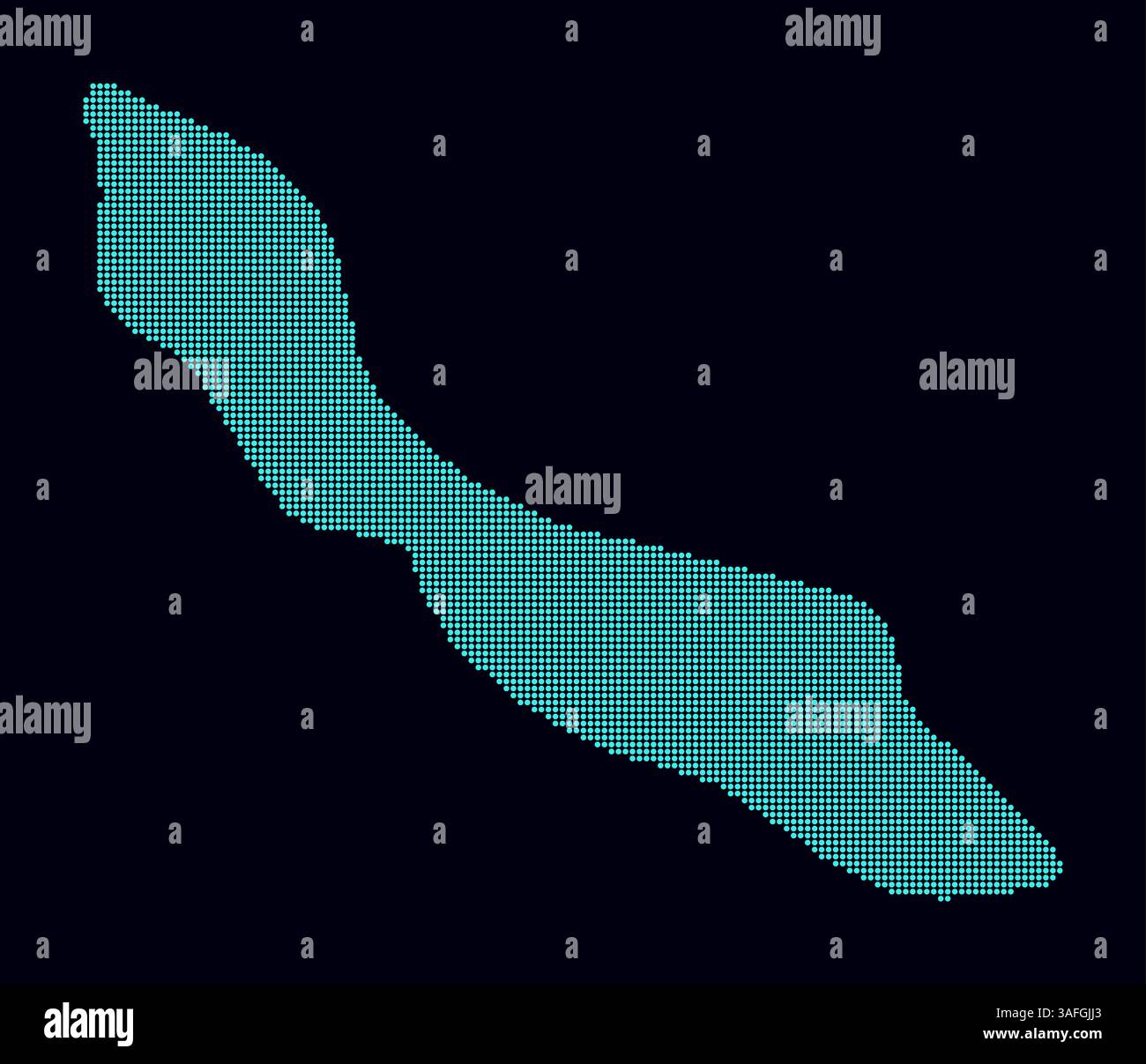 Curacao dotted map. Digital style map of the country on dark background ...