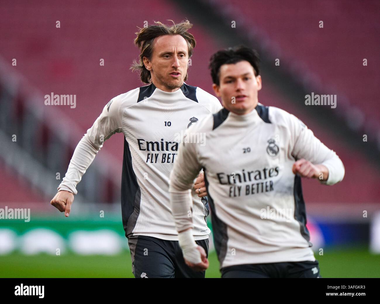Real Madrid's Luka Modric during a training session at the Emirates ...