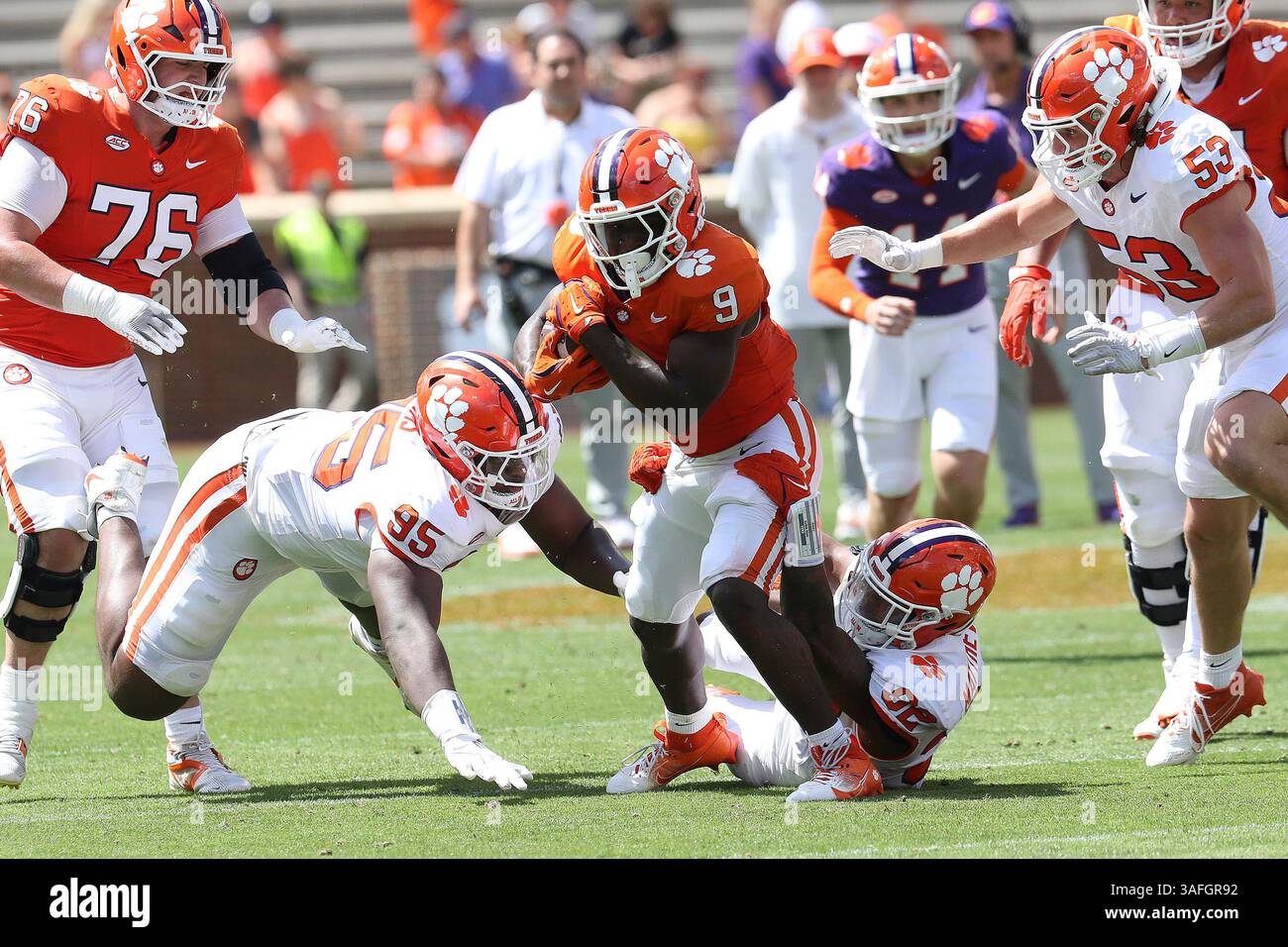 CLEMSON, SC - APRIL 05: Clemson Tigers running back Gideon Davidson (9 ...