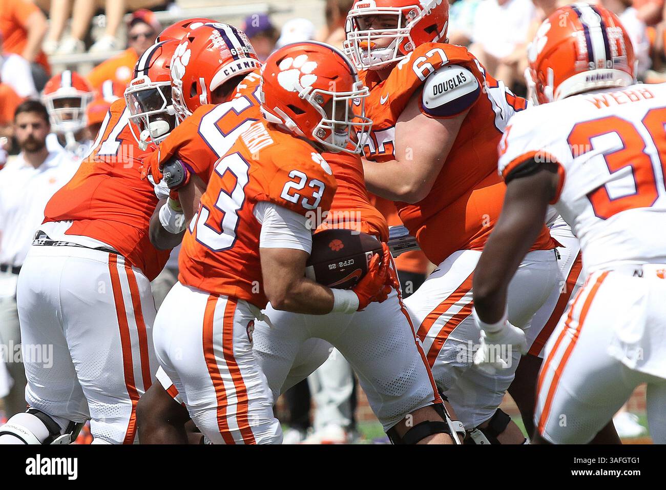 CLEMSON, SC - APRIL 05: Clemson Tigers running back Peyton Streko (23 ...