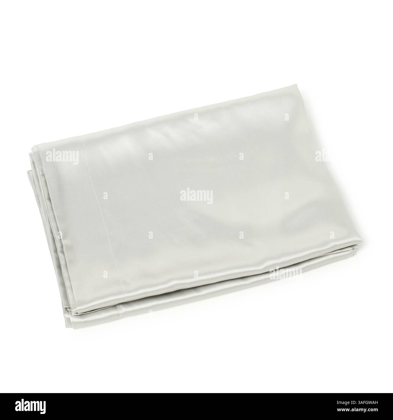 Clean silky bed linens on white background, above view Stock Photo - Alamy