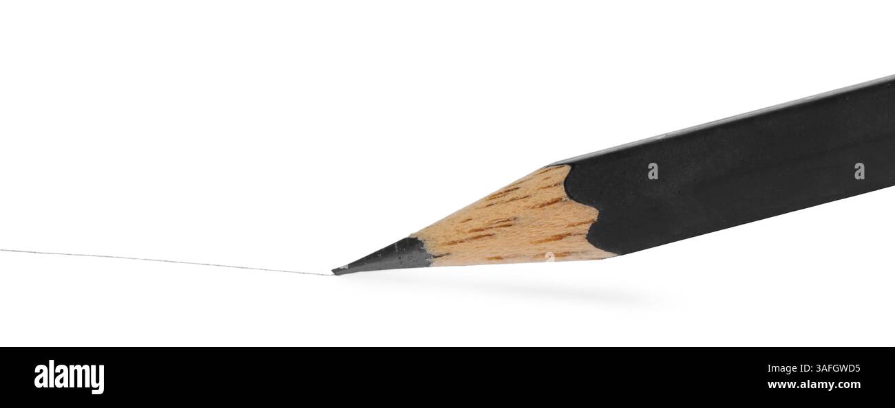 Drawing stroke with graphite pencil on white background Stock Photo - Alamy