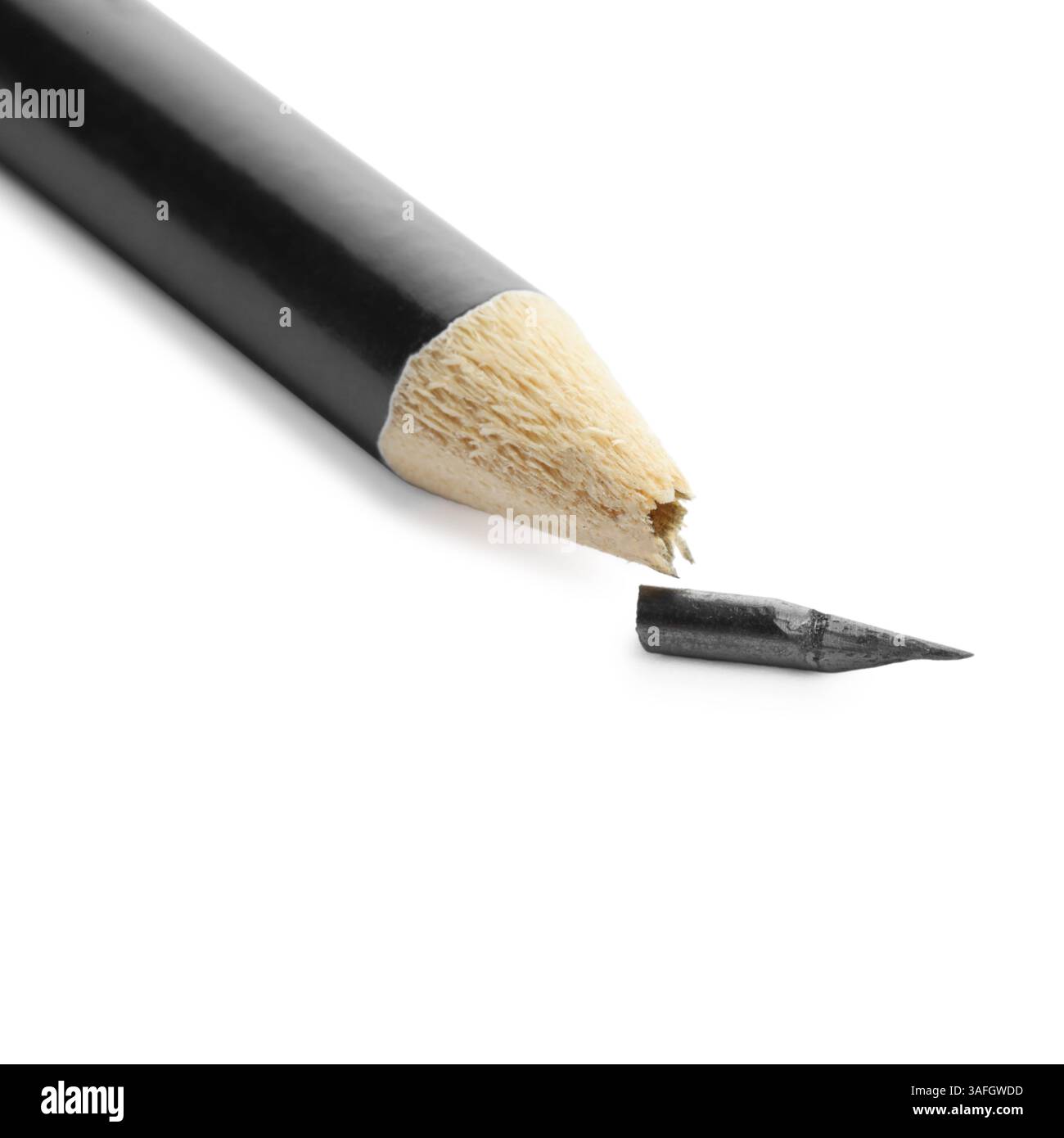 One broken graphite pencil isolated on white Stock Photo - Alamy