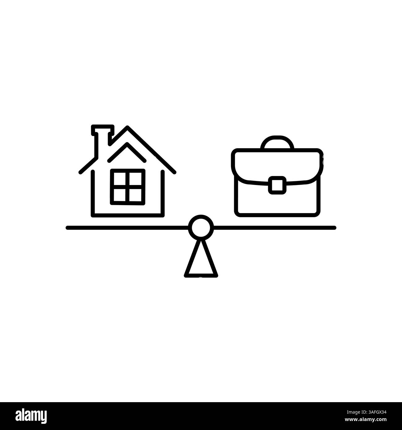 Single work life balance icon, outline vector sign, linear style ...