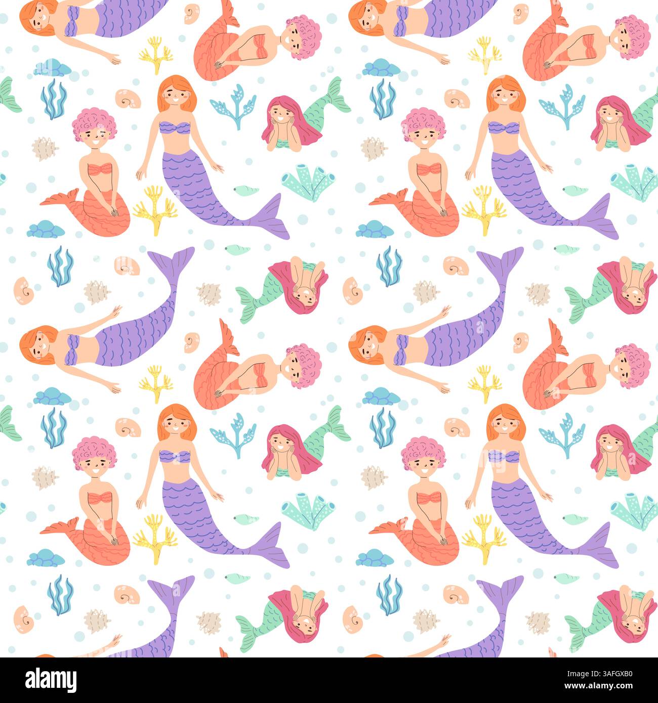 Fish tails shells Stock Vector Images - Alamy