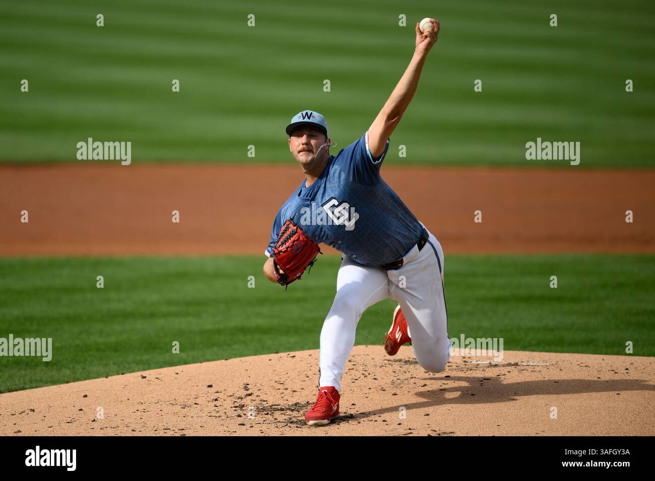 Washington Nationals starting pitcher Mitchell Parker (70) in action ...