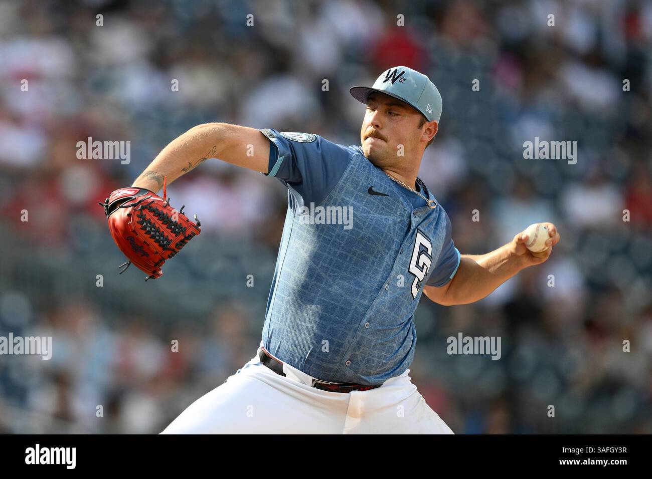 Washington Nationals starting pitcher Mitchell Parker (70) in action ...