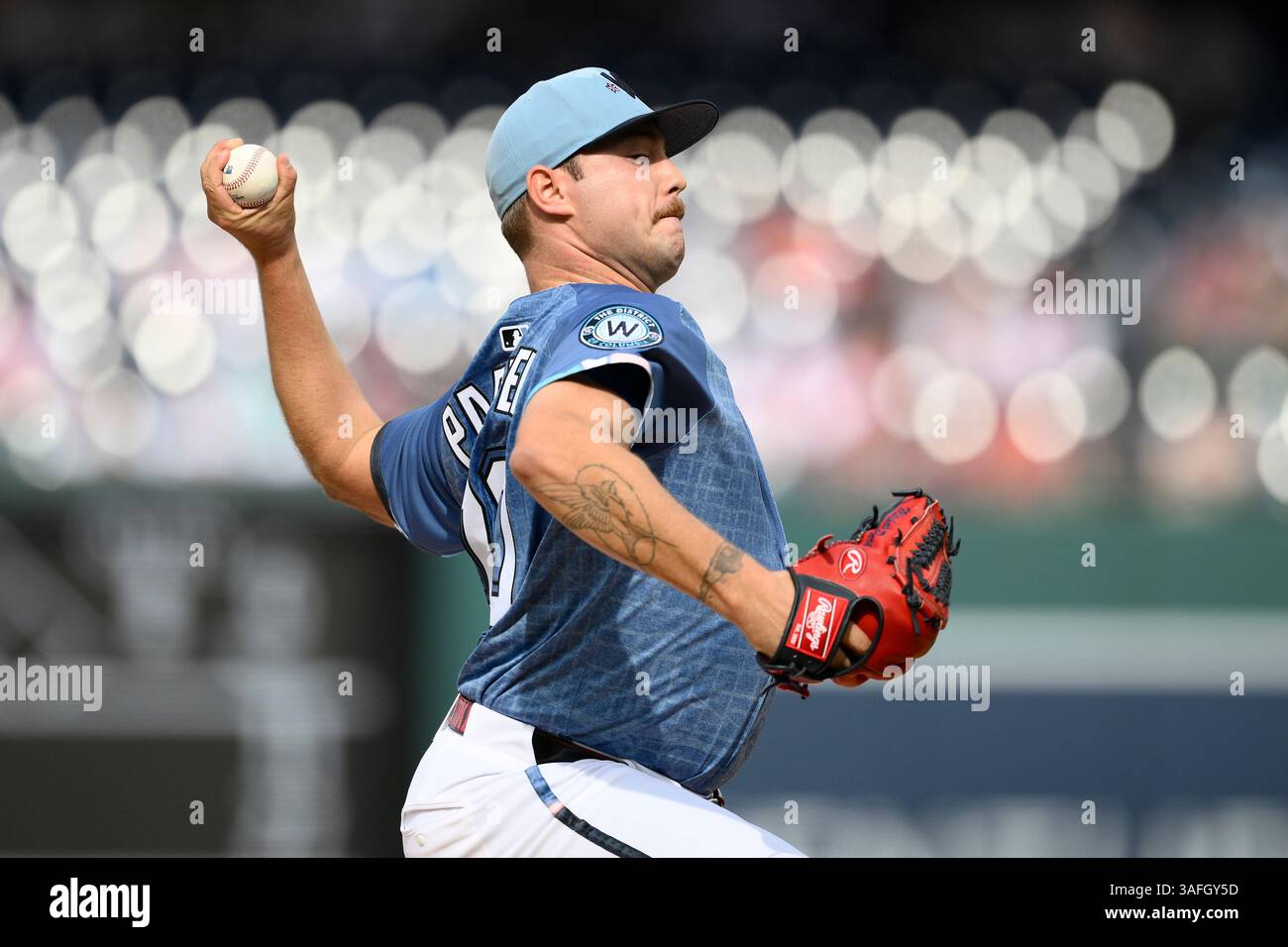 Washington Nationals starting pitcher Mitchell Parker in action during ...