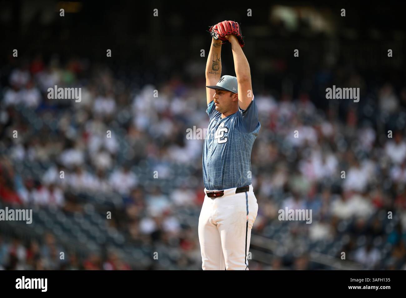 Washington Nationals starting pitcher Mitchell Parker (70) in action ...