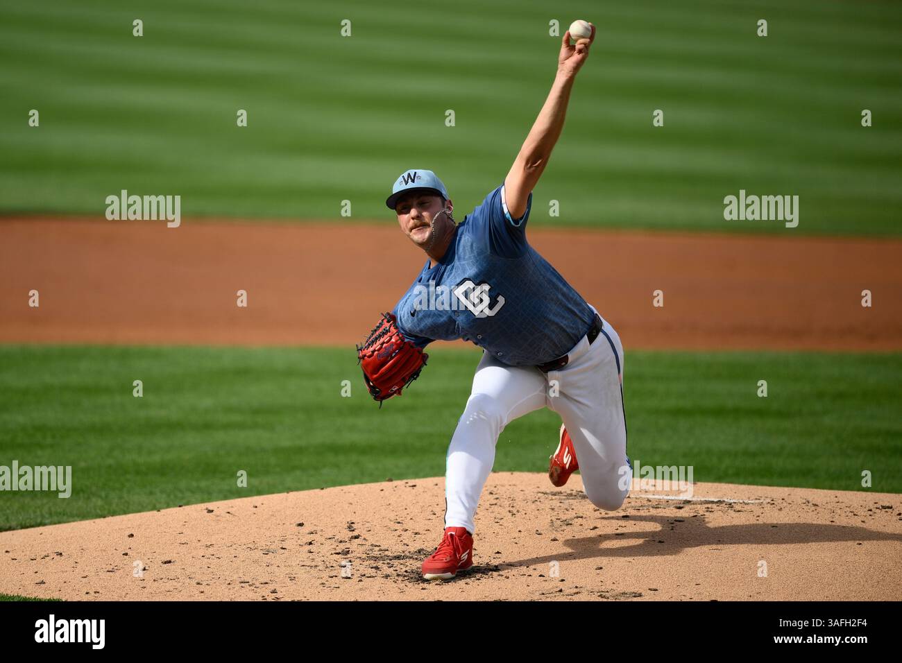 Washington Nationals starting pitcher Mitchell Parker (70) in action ...