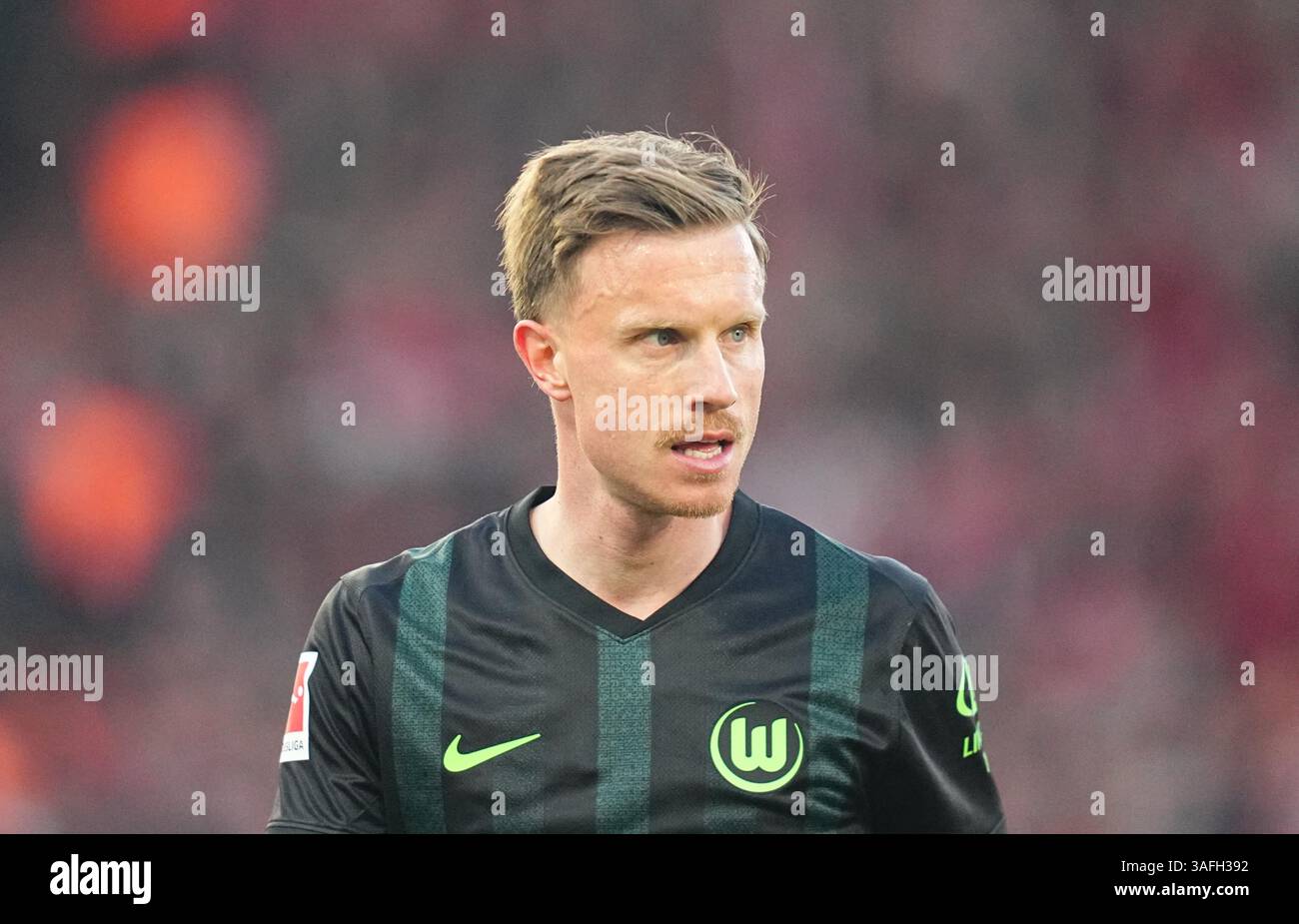 April 06 2025: Yannick Gerhardt of VfL Wolfsburg looks on during a 1 ...