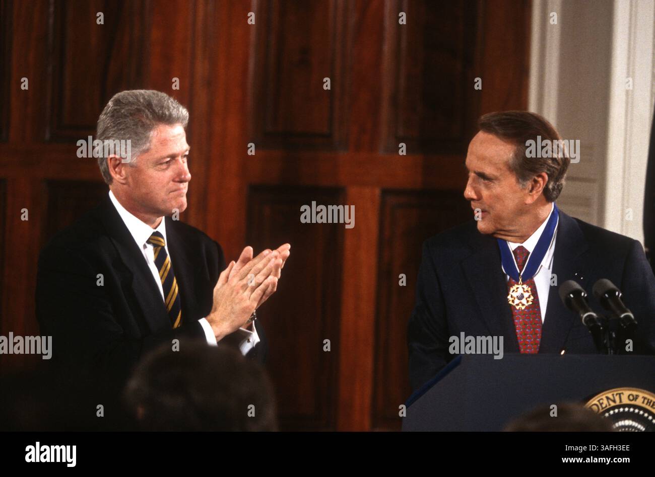 Jan. 17, 1997 - Washington, DC, USA - President Bill Clinton applauds ...