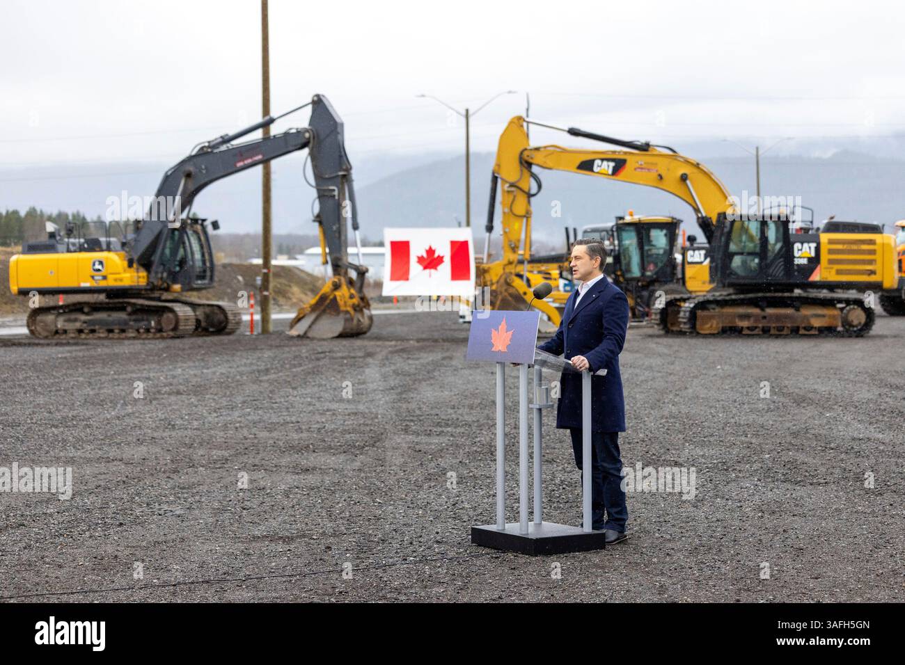 Canada Conservative Leader Pierre Poilievre speaks during a campaign stop in Terrace, British ...