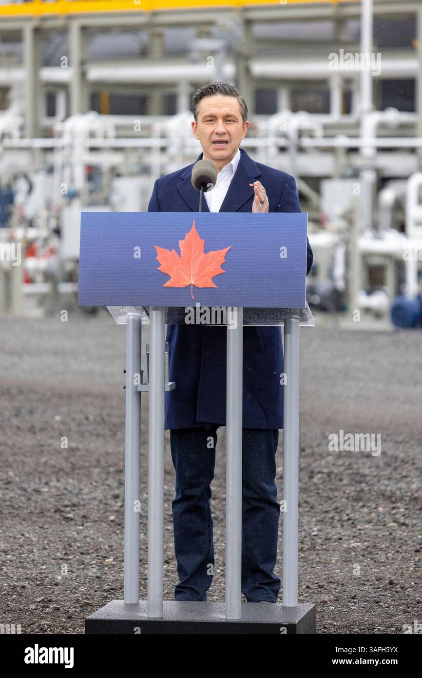 Canada Conservative Leader Pierre Poilievre speaks during a campaign stop in Terrace, British ...