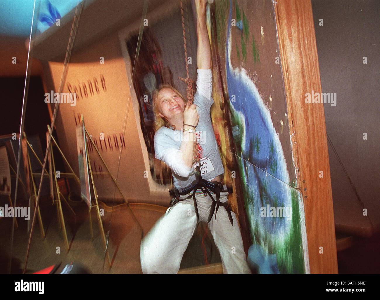 MIT student and inventor Jennifer Blundo demonstrates the iClimb ...