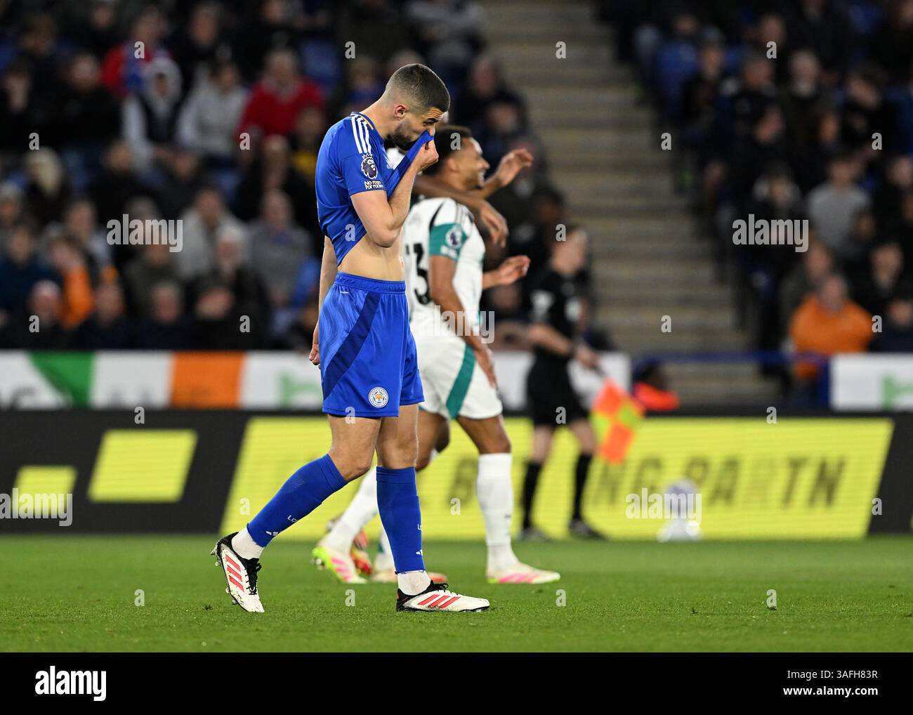 Leicester, England, 7th April 2025. Conor Coady of Leicester City looks ...
