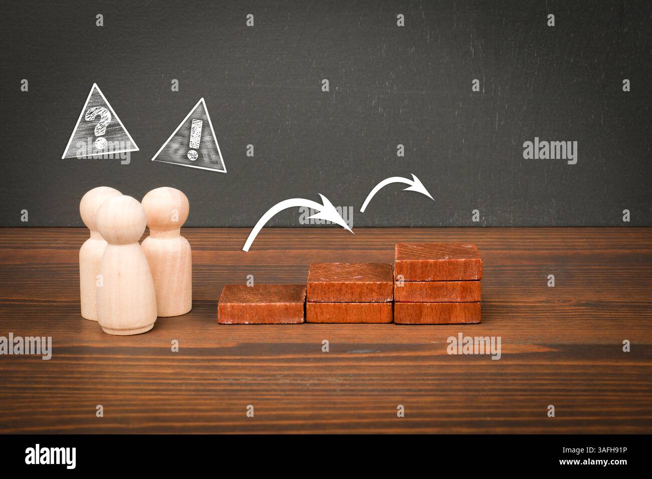Decision-Making Concept with Arrows, Blocks, and Question Marks Stock ...