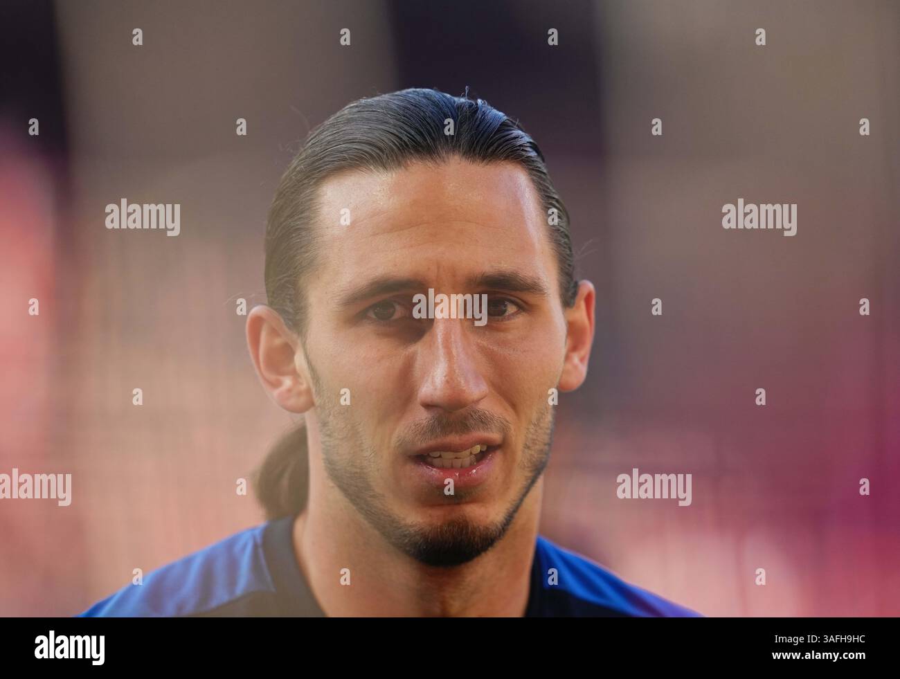 April 06 2025: Kamil Grabara of VfL Wolfsburg looks on during a 1 ...