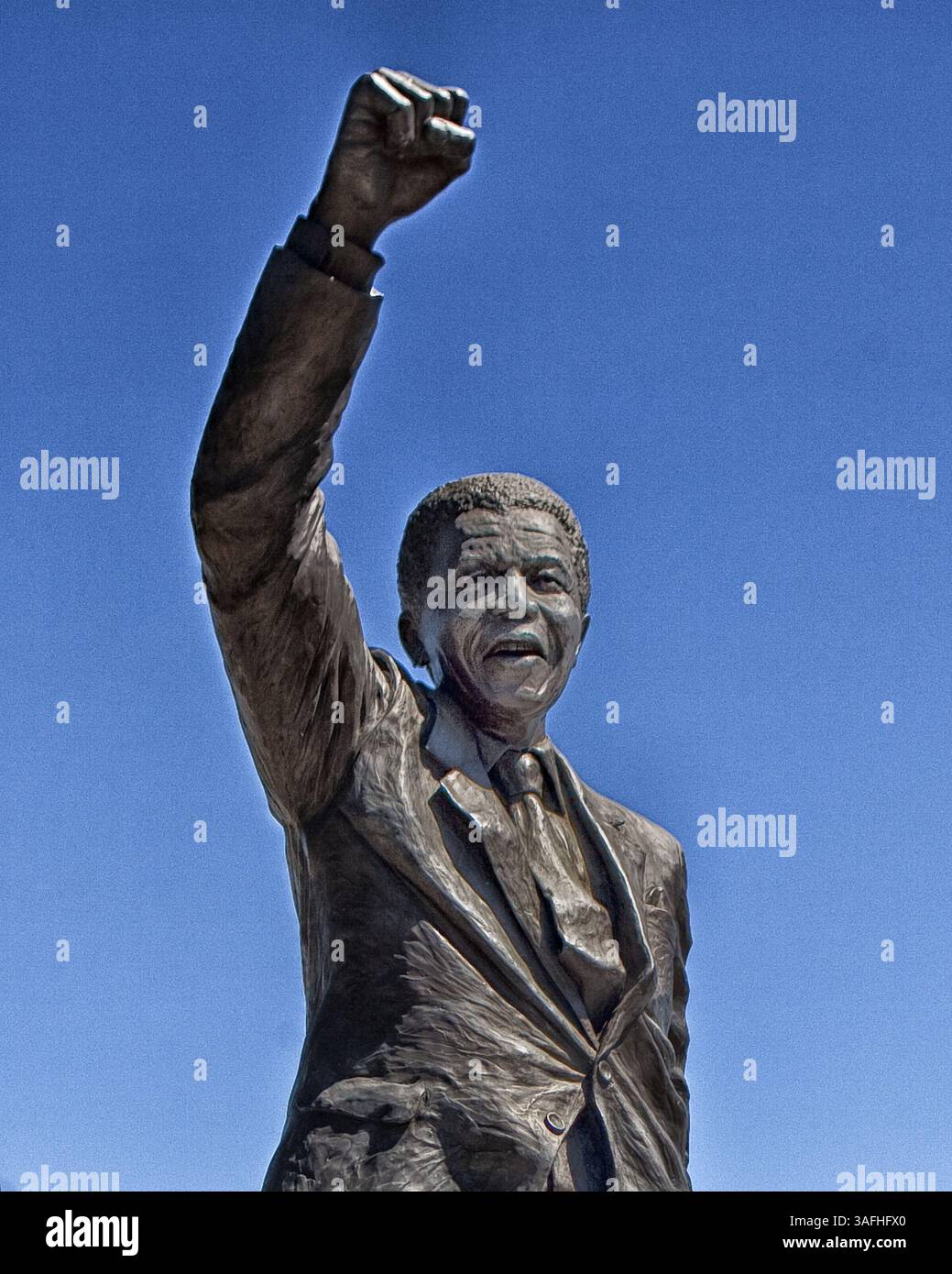 March 19, 2011 - Western Cape, South Africa - Statue of N. Mandela just ...