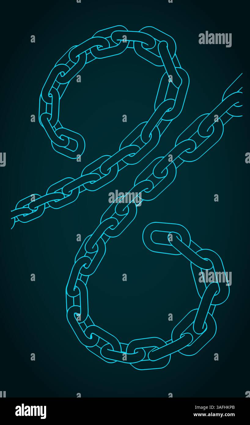 Pieces of metal chain stylized vector illustration Stock Vector Image ...